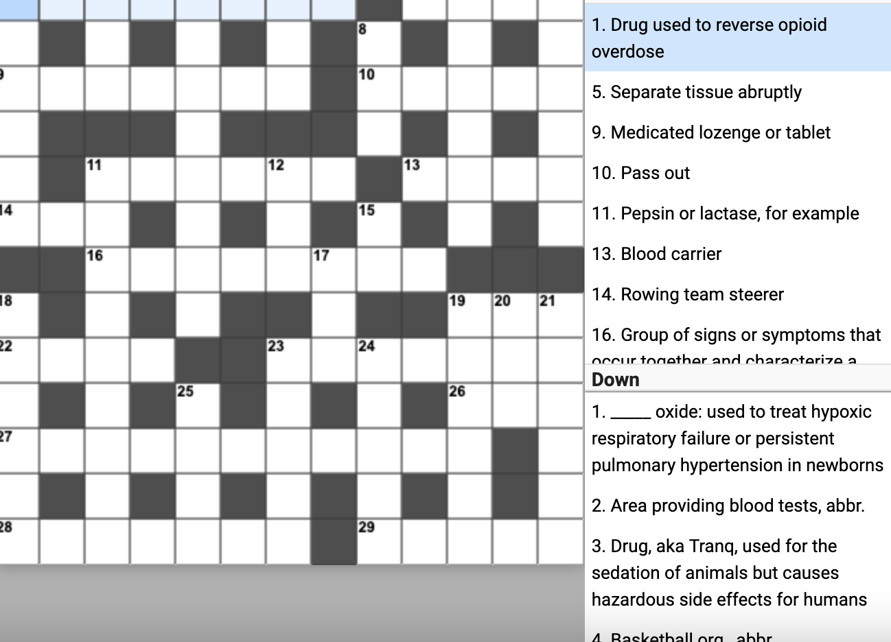 Crossword Puzzle #62: This is Your Brain on Drugs